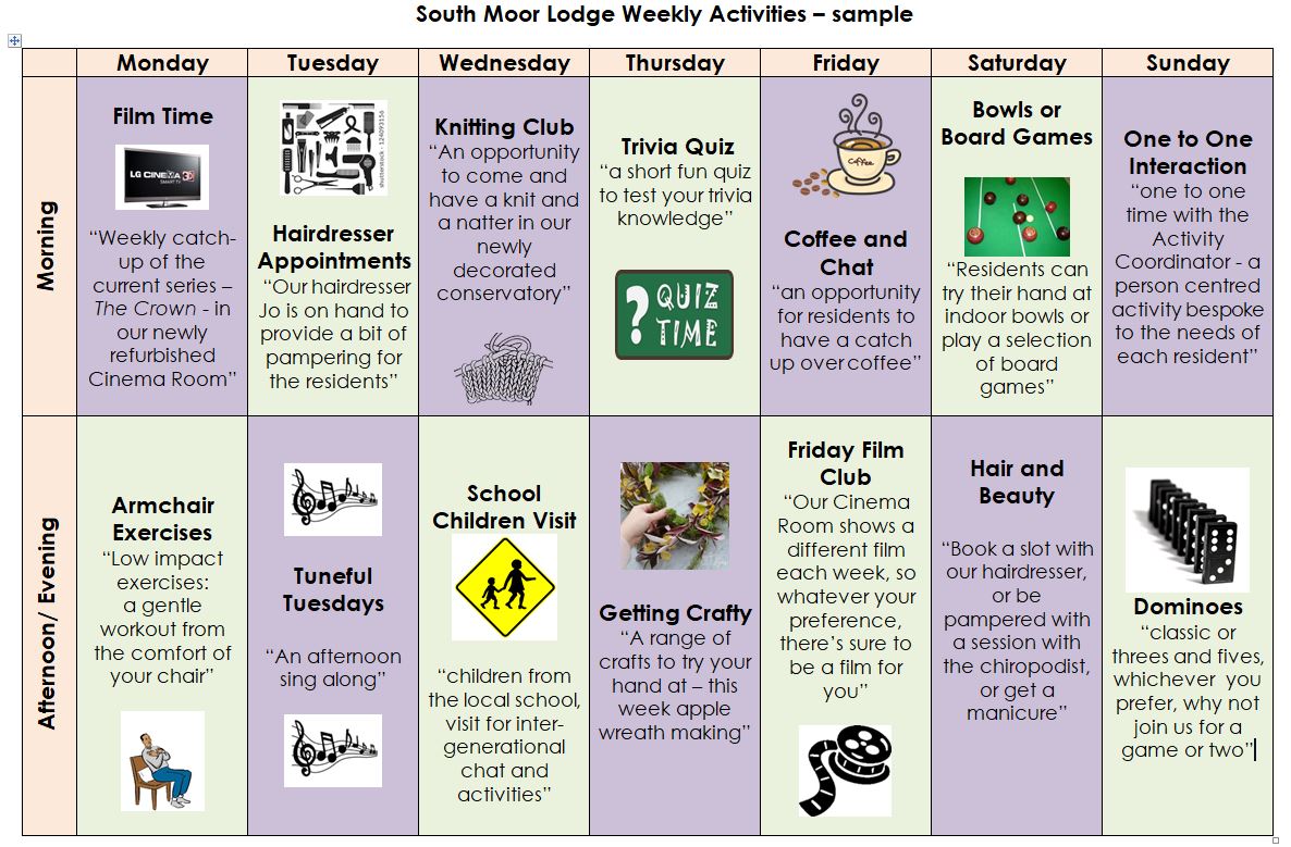 Care Home Activities at South Moor Lodge Offer a Varied Programme